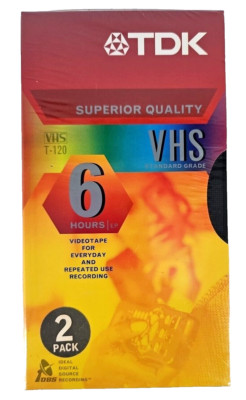 TDK VHS Tapes 2-Pack New Sealed 6 Hours Superior Quality | eBay