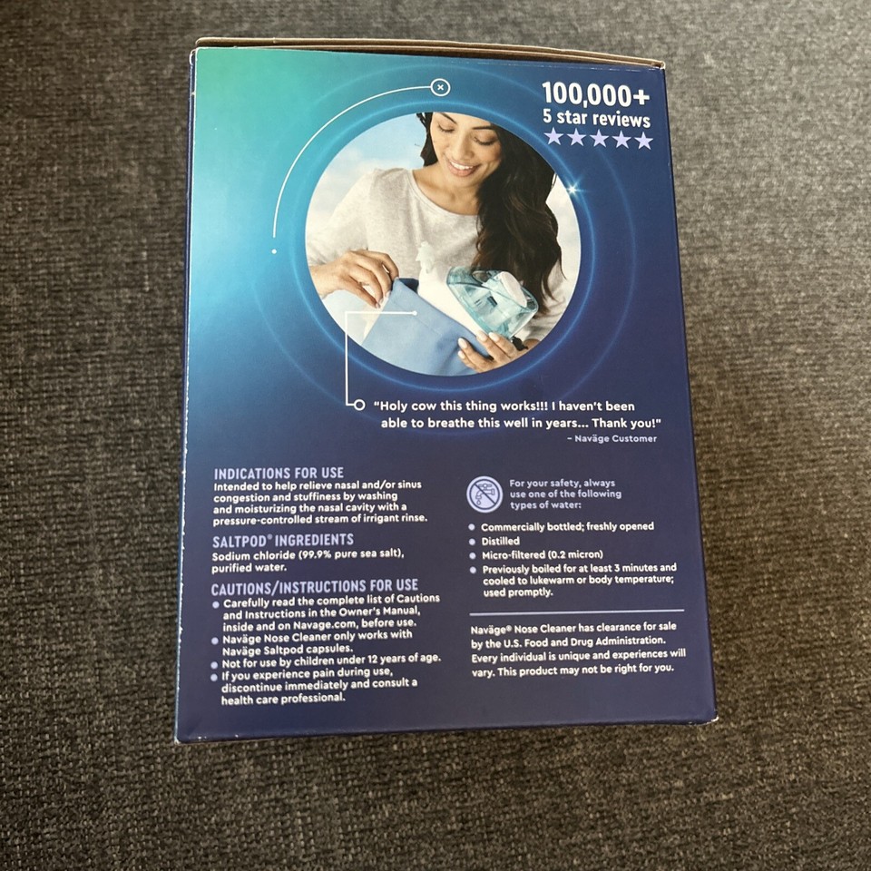 New Navage Saline Nasal Irrigation Powered Suction Relief from Sinus ...