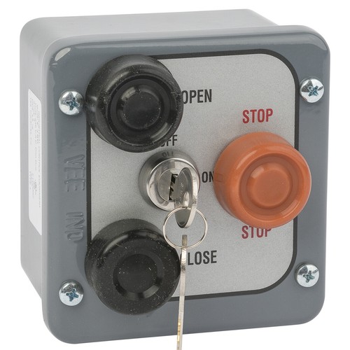 MMTC 3BXL Lock out Control Station Gate Openers Open/Close/Stop Keyed ...