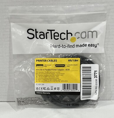 StarTech 6FT USB To Parallel Printer Adapter Cable 1CUSB1284 Centronics ...