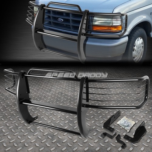 FOR 92-97 FORD F150-F350 PICKUP BLACK COATED MILD STEEL FRONT GRILL ...