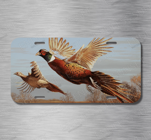 Pheasant Ringneck Hunting Bird Nature Shotgun License Plate Front Auto ...