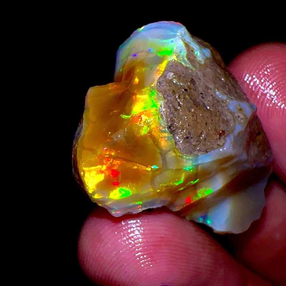 ethiopian Opal rough, fire opal raw, natural Fire opal gemstone 44.5 Ct ...