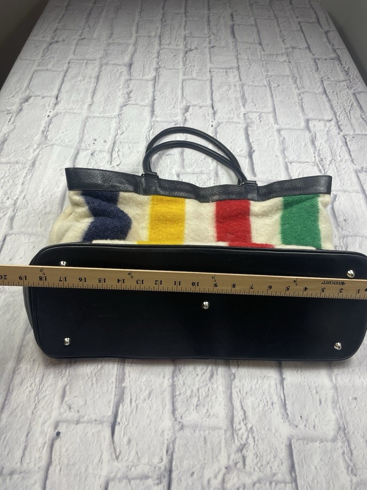 Hudson Bay HBC Striped 100% Wool Bag W Dust Bag Limited Edition Very ...