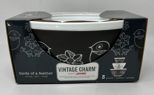 New Vintage Charm Inspired by Pyrex Birds of a Feather 3 PC Bowl Set ...