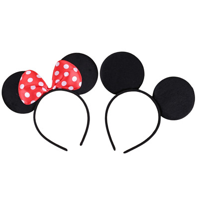 Pack of 2 Mouse Ears Headband for Adults & Kids – Black Mouse Ears with ...
