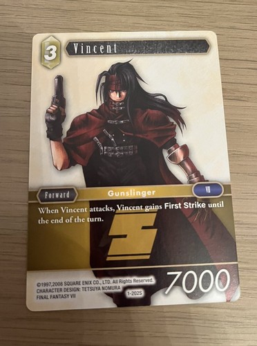 Carte 1-202S Vincent Final fantasy trading card game Square Enix Us ...
