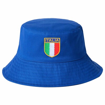 New Adults Italy Fans Bucket Hat With Embroidered Flag, Italia Sports ...