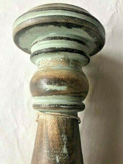 Fiddle and Fern Large 18" Rustic Distressed Wooden Candle Holder | eBay