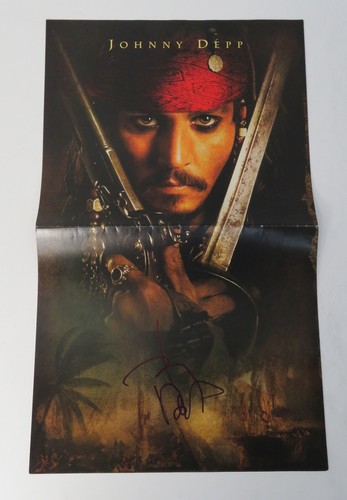 Johnny Depp PIRATES OF THE CARIBBEAN Signed Autograph Auto 12x24 Poster ...
