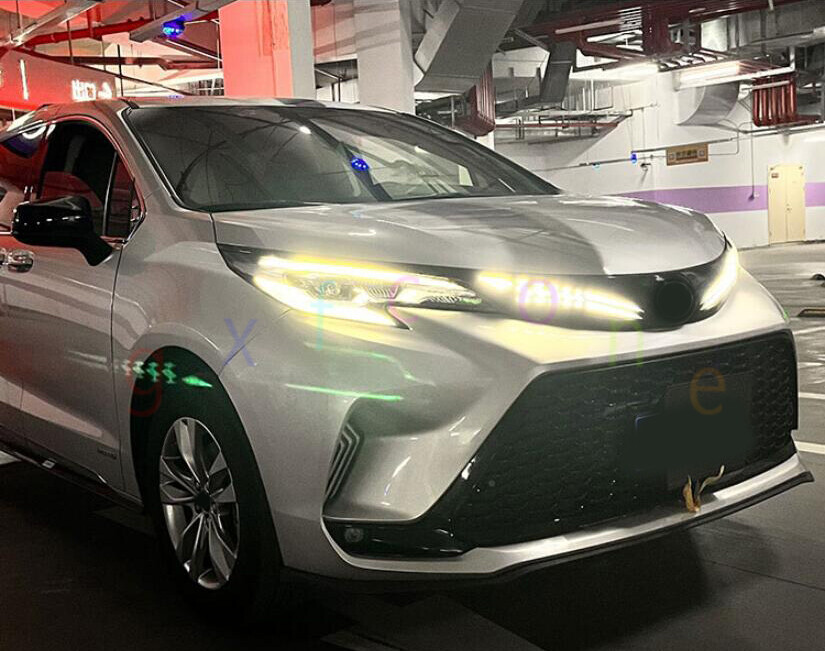 For Toyota 2021-2023 Sienna Front Grille LED Driving Lights Turn Signal ...