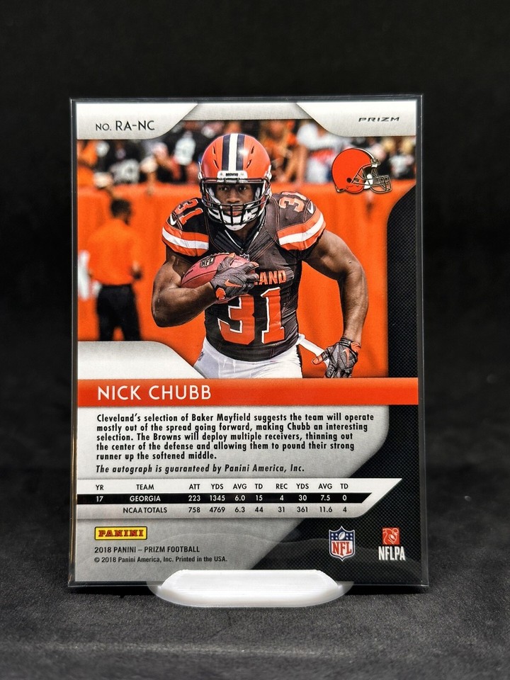 2018 Panini Prizm Nick Chubb Auto Disco #RA-NC Browns SSP | eBay