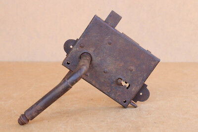 Old Antique Primitive Hand Wrought Latch Door Lock with Key Working ...