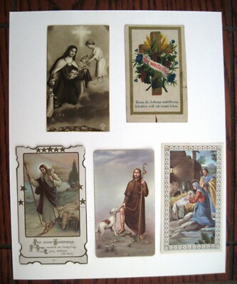 (5) Vintage Gorgeous Christian Holy Cards - Made In France,Italy ...