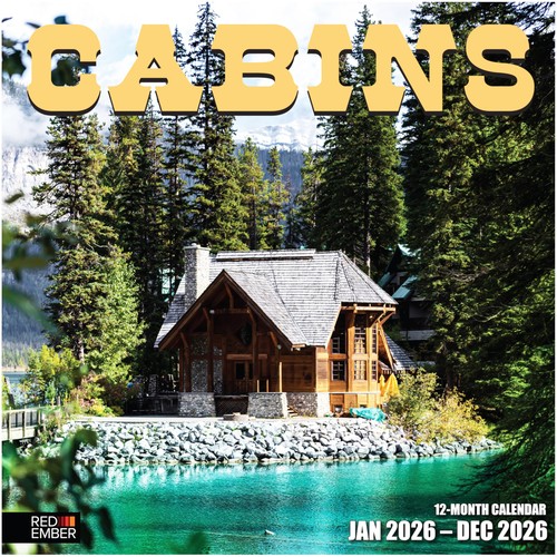 RED EMBER Cabins 2026 Wall Calendar 12 Month | 12" x 24" Open | Thick ...