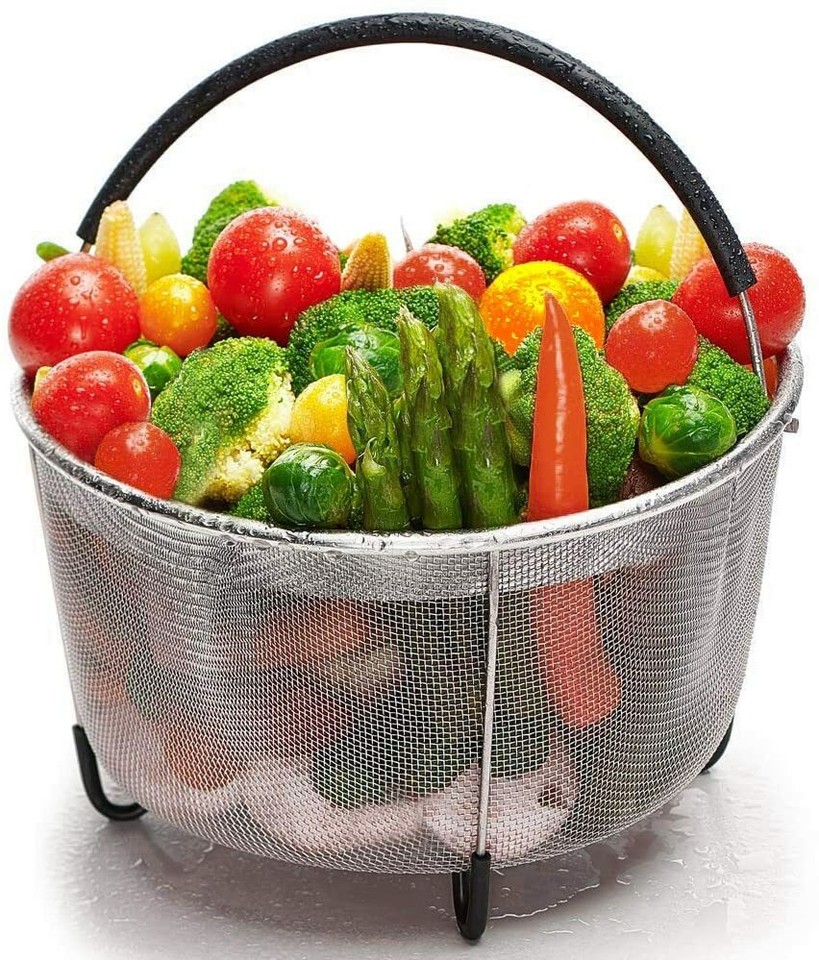 Stainless Steel Steamer Basket for Instant Pot 5/6 QT Silicone Wrapped ...