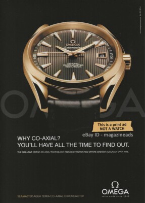 OMEGA Watches 1-Page PRINT AD 2009 Seamaster Aqua Terra Co-Axial ...
