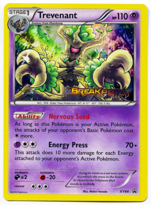 Trevenant XY94 Holo Prerelease Breakpoint Pokemon Card NM With Tracking ...