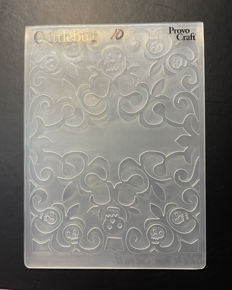CUTTLEBUG EMBOSSING FOLDER "SKELETON SCROLL" HALLOWEEN | eBay