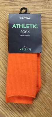 High Five Orange Athletic Sock Size 5 To 7 Socks | eBay