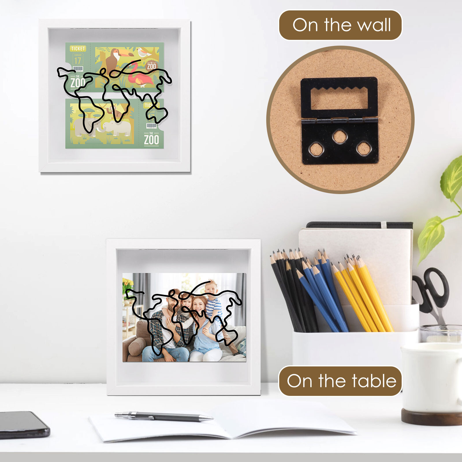 Ticket Shadow Box 20x20cm 3D Picture Frame for Filling Deep Display ...