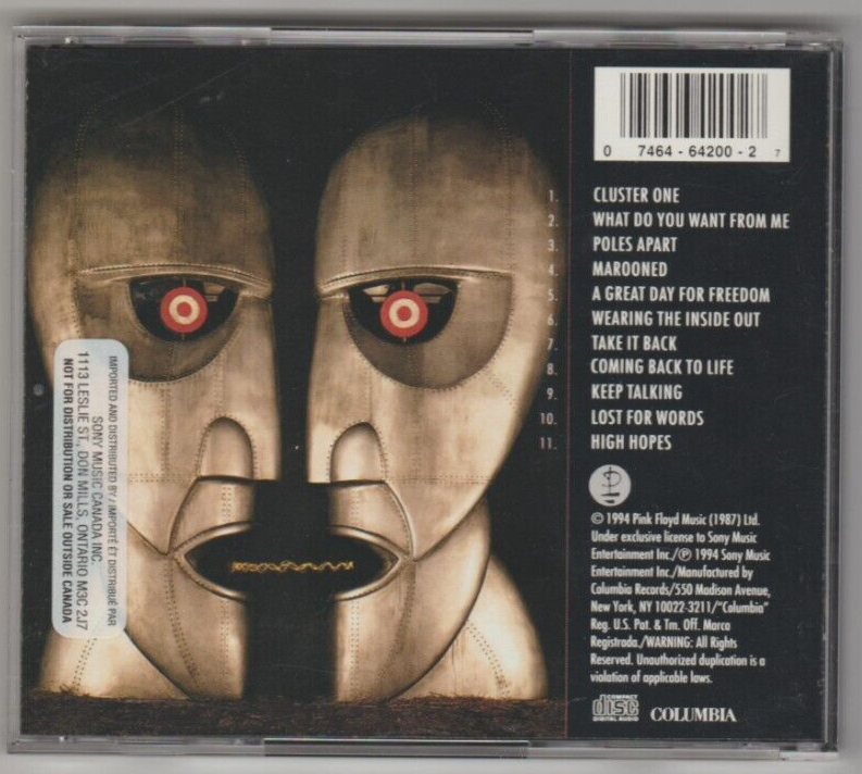 Pink Floyd – The Division Bell CD 1994 Rock Prog 74646420027 | eBay UK