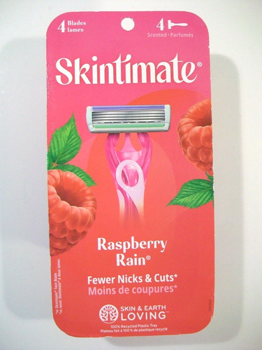 New Women's Skintimate Raspberry Rain 4 Pack Razors, 4 Blades, Scented ...