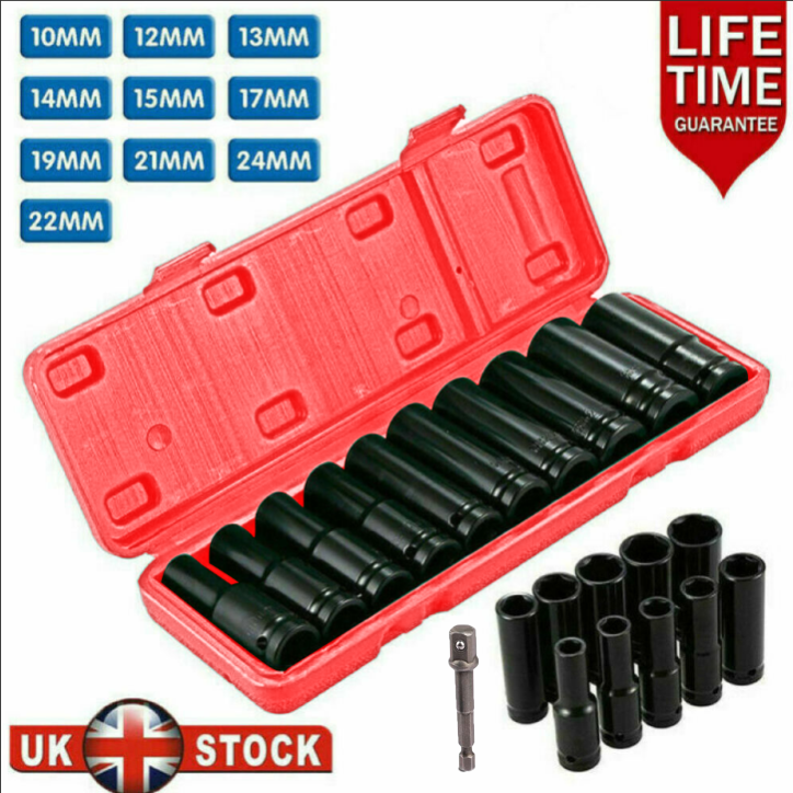 Deep Impact Socket 1/2" Drive Long Reach Thin Wall 10-Metric Sockets 10 ...