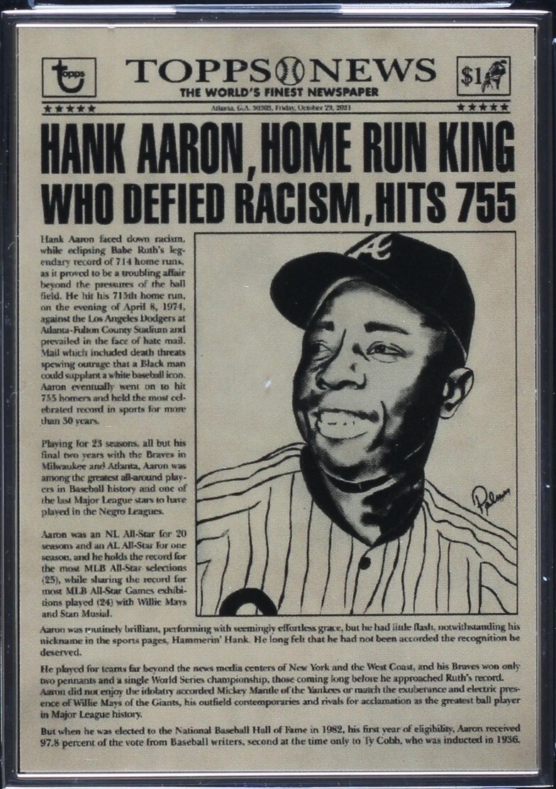 2021 Topps Project 70 - 1961 Topps Baseball Hank Aaron #680 Artist ...