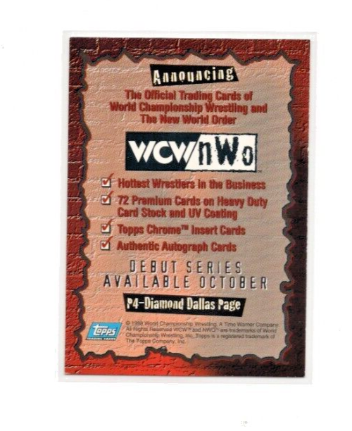 1998 TOPPS WCW/NWO Series 1 Promo P4 Diamond Dallas Page | eBay