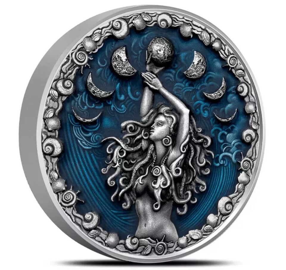 2023 2 oz Antique Niue .999 Silver Calypso Coin High Relief Colored OGP ...