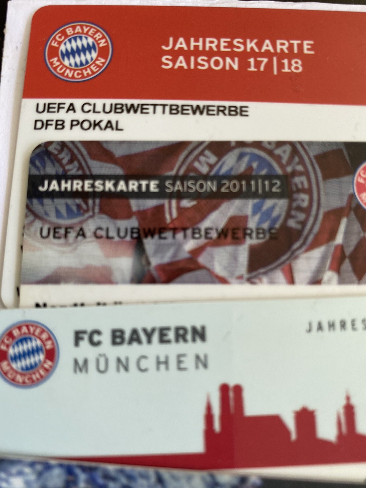 3 X Jahreskarte Arena Card Bayern München Allianz Plastik Cip Sammler ...
