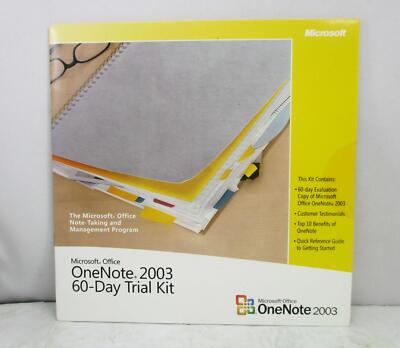 Microsoft OneNote 2003 60-Day Evaluation Trial Kit - NEW Factory Sealed ...