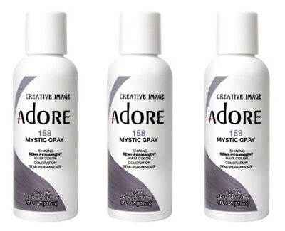 BL Adore Semi-Permanent Haircolor #158 Mystic Gray 4oz X 3 Counts | eBay