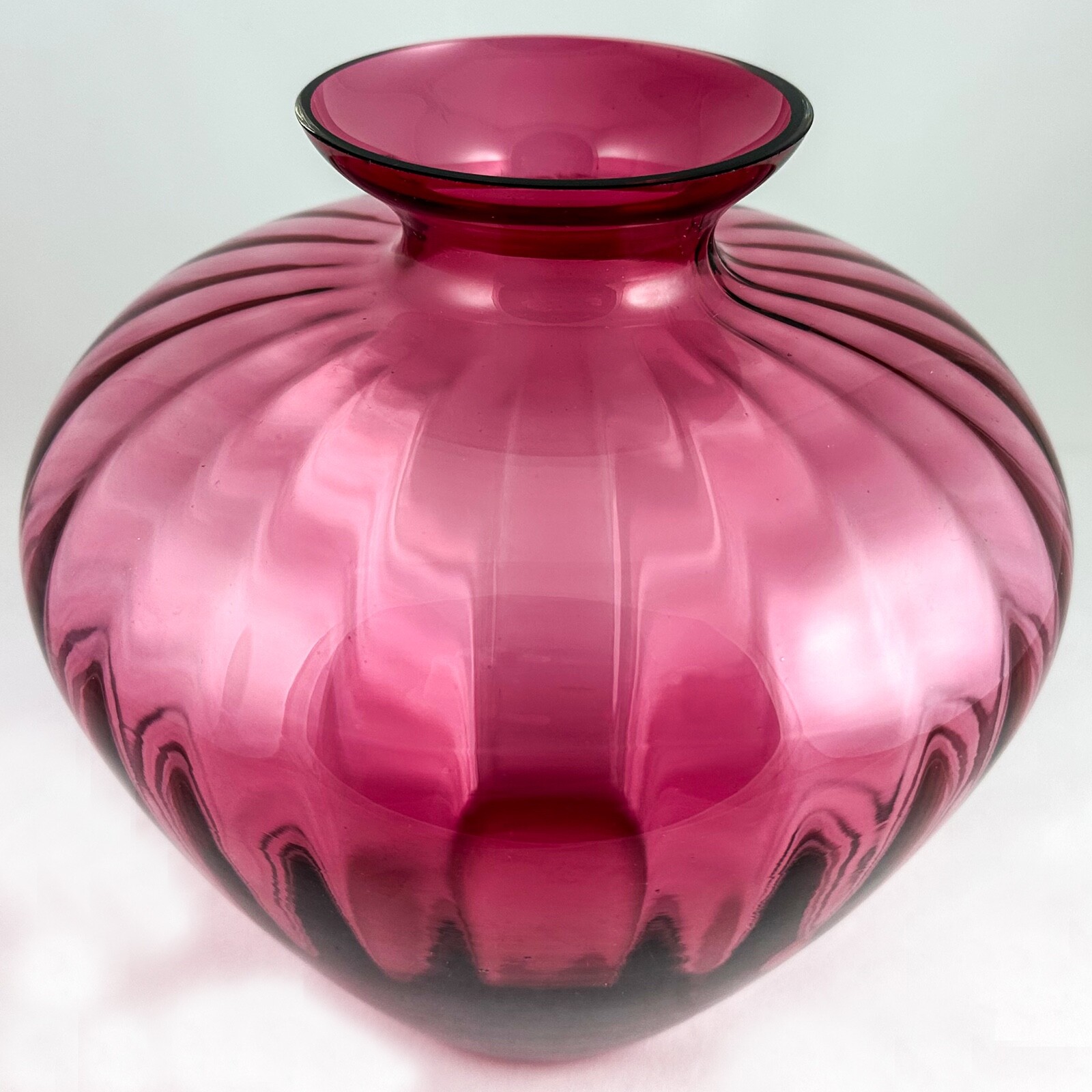 PILGRIM GLASS Cranberry Fluted Vase — THE MASTERWORK COLLECTION — 8" x ...