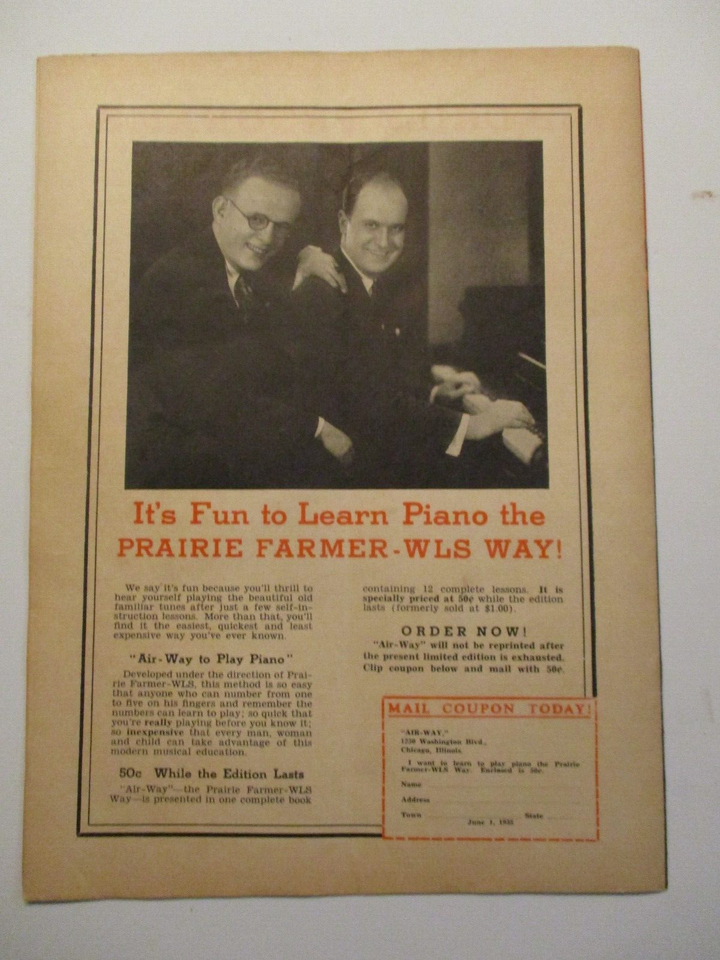 PRARIE FARMERS WLS STAND BY MAGAZINE JUNE 1935 SOPHIA GERMANICH CHICAGO ...