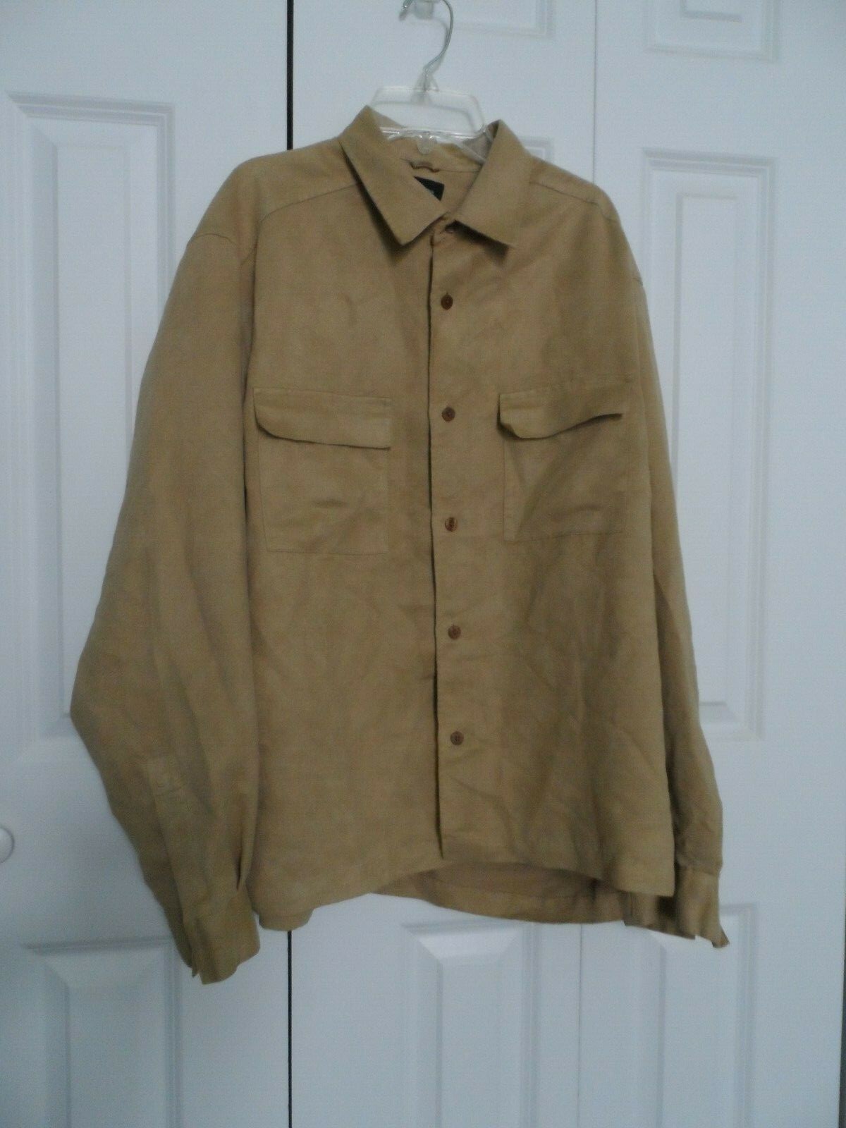 Men's size Large Brown Casual Soft Button Front Shirt by Claiborne | eBay