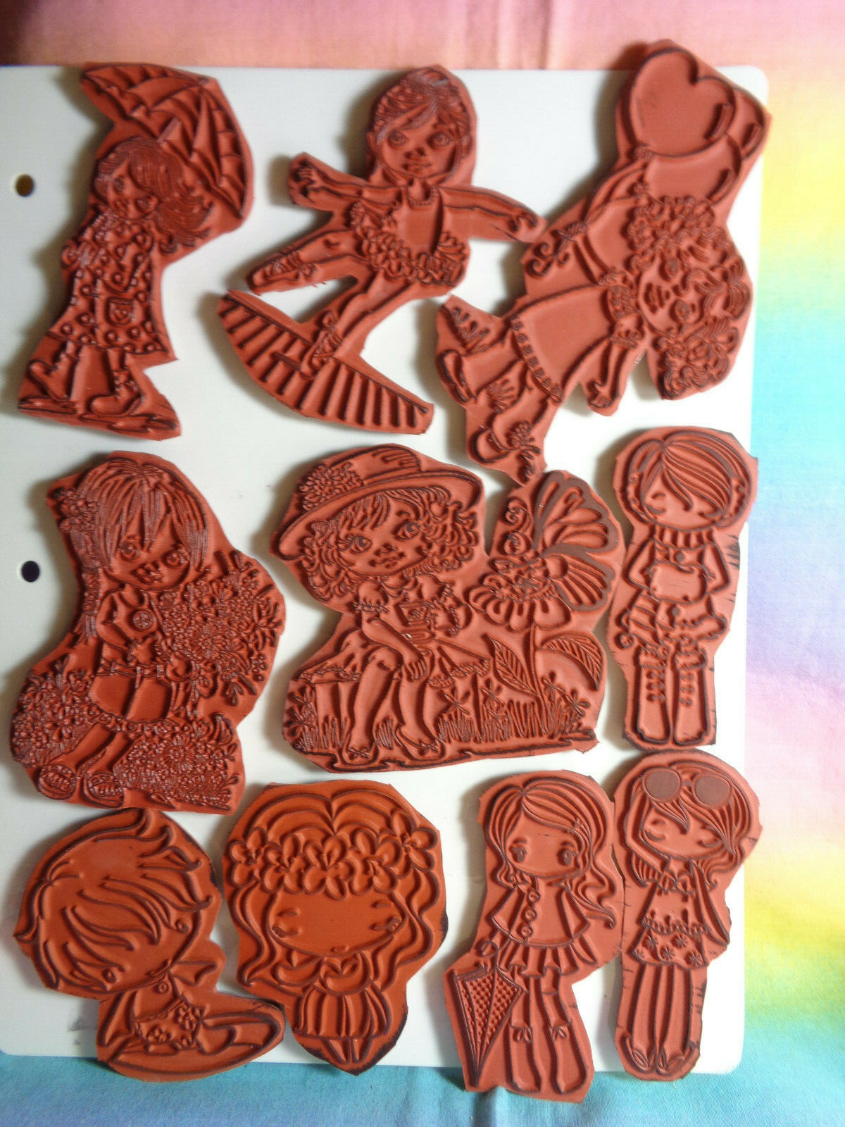 Rubber Stamps Variety Sheet With Grey Backing 10 pcs | eBay