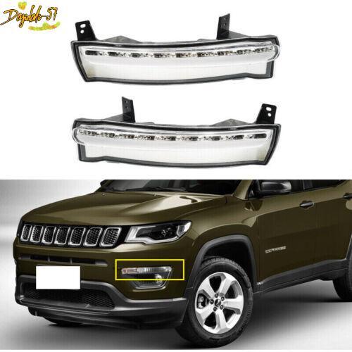 1Pair Fit For Jeep Compass 2017-2019 LED DRL Daytime Running Light Fog ...