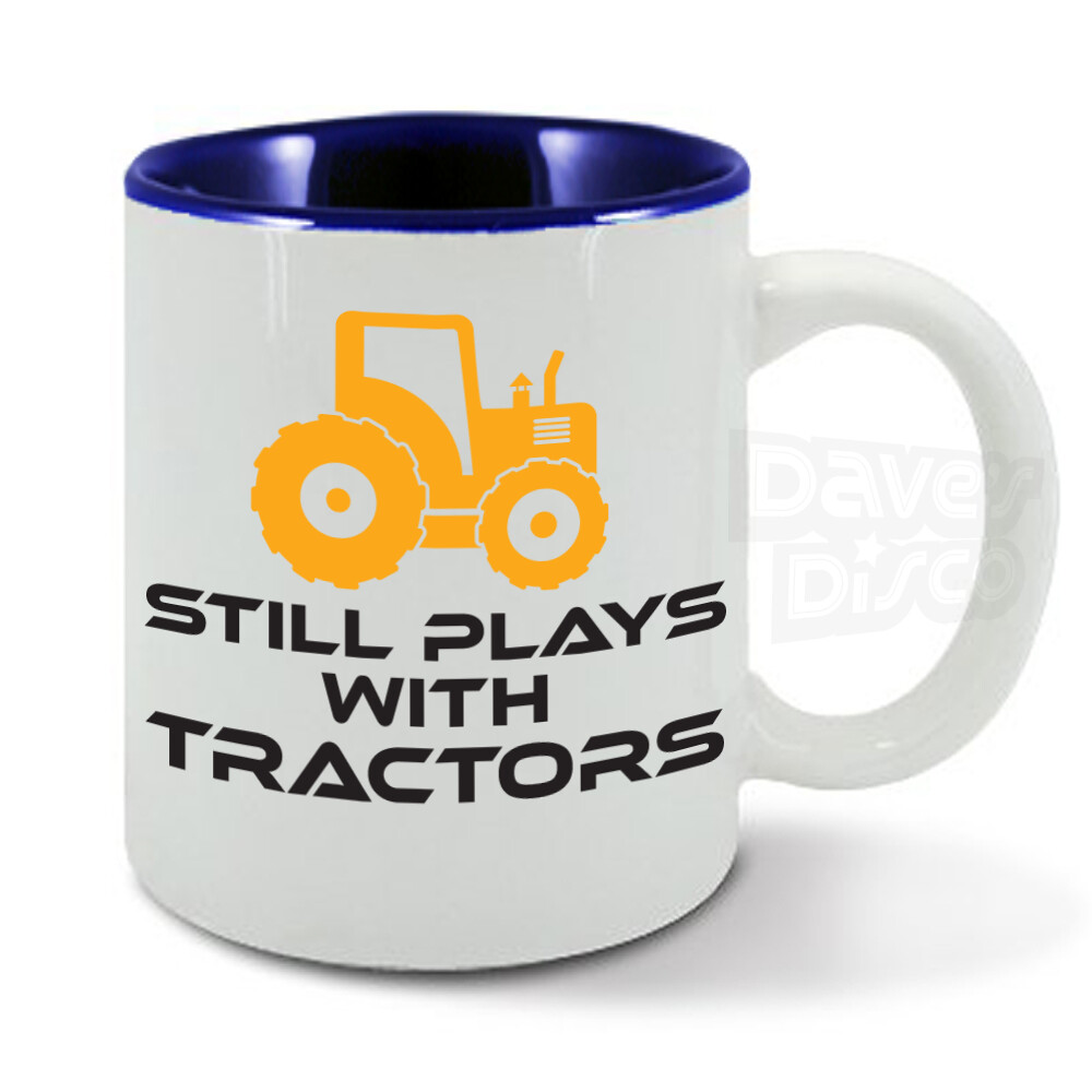 Still Plays with TRACTORS farming farm farmer, driver JCB, mug cup ...