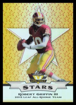 2012 Leaf Valiant Stars Gold Robert Griffin III Rookie 04/10 Baylor ...