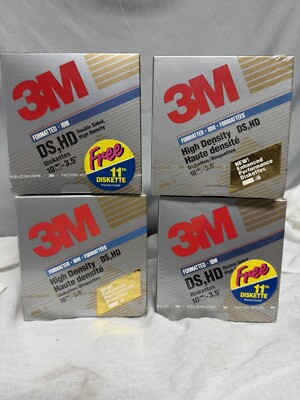 3M 3.5" Diskettes 4-10 Pack IBM Formatted DS HD Disks NEW Sealed | eBay