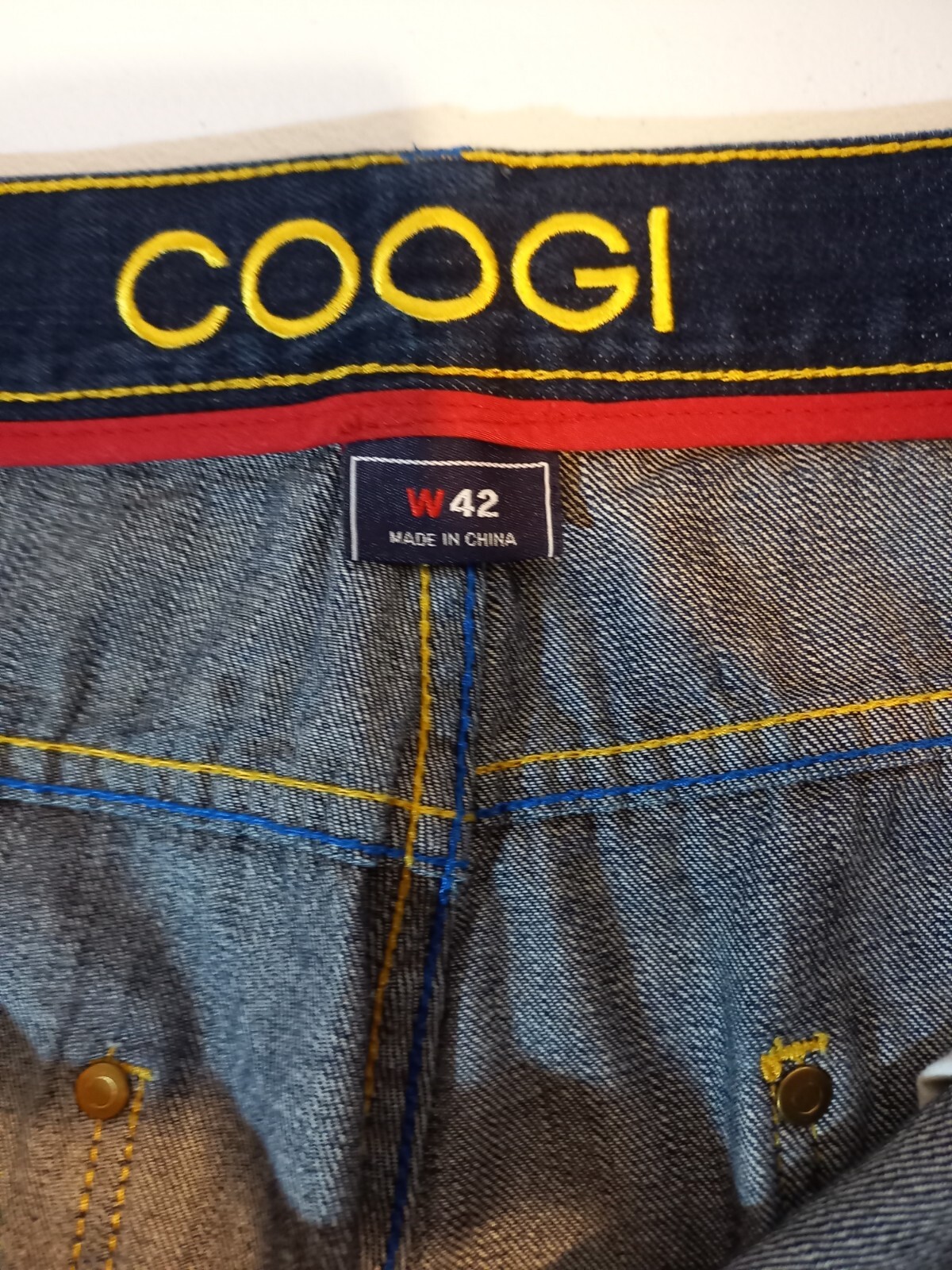 Coogi Dark Blue Colorful Bermuda Denim Shorts. Sz. 42 - Gem