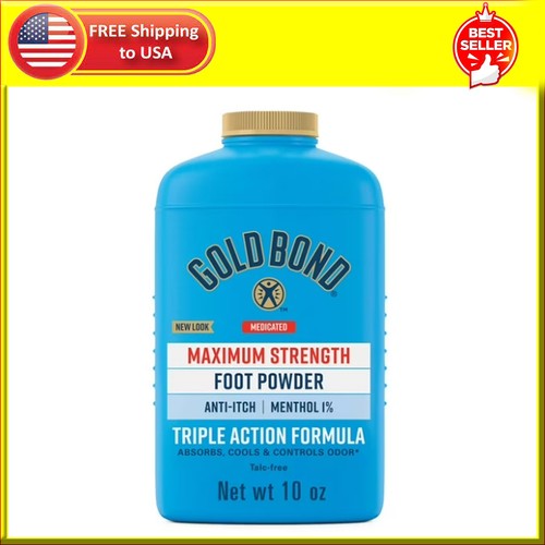 Gold Bond Foot Powder 10 oz. Maximum Strength Odor & Itch Relief ...