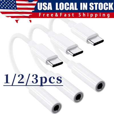 3Pack USB-C Type C to 3.5mm AUX Headphone Jack Adapter Lot For iPhone ...