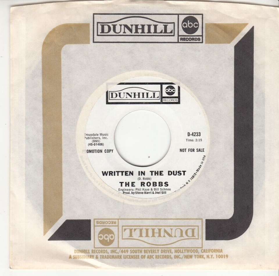 THE ROBBS - LAST OF THE WINE - PROMO DUNHILL RECORDS 45 - GREAT SHAPE ...