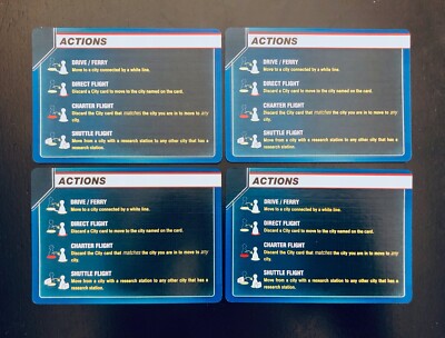 Pandemic | All 4 Reference Cards | Official Extra/Replacement Game ...