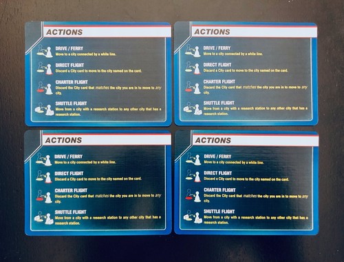 Pandemic | All 4 Reference Cards | Official Extra/Replacement Game ...