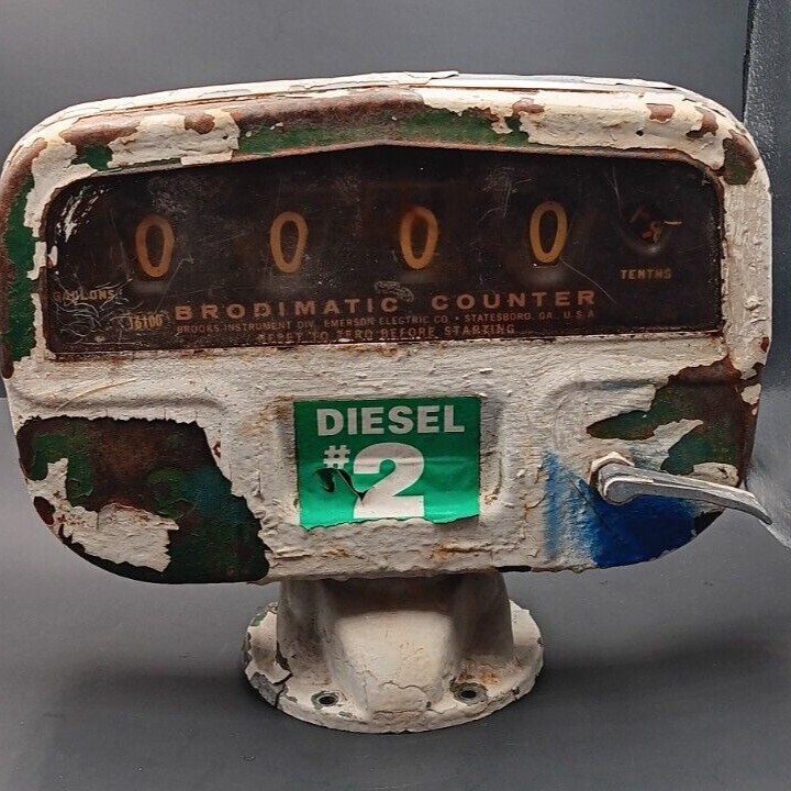Vintage Brodimatic Counter Original Diesel Fuel/Gas Meter Pump Topper ...