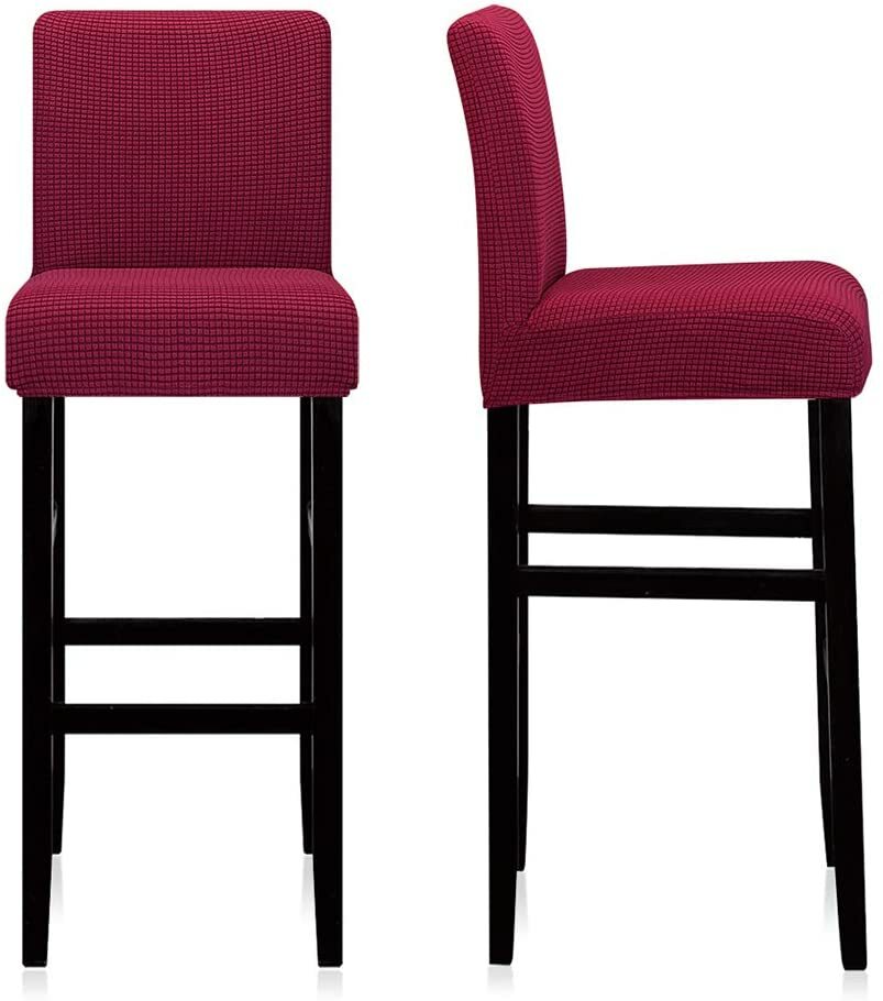 Stretch Jacquard Fabric Counter Stool Chair Covers Pub Bar Barstool ...